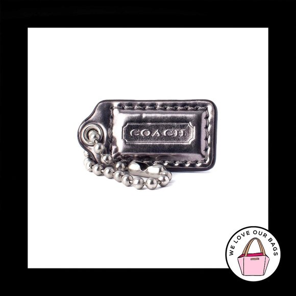 Coach | Accessories | 5 Small Coach Dark Silver Mirrored Leather Keyfob ...
